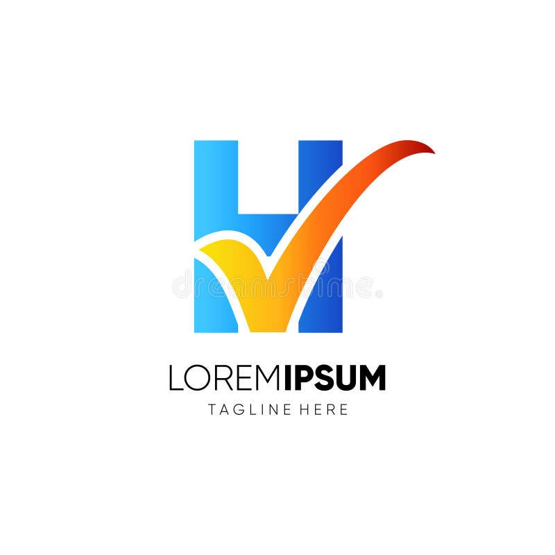 Letter H Tick or Check Mark Logo Design Vector Icon Graphic Stock ...
