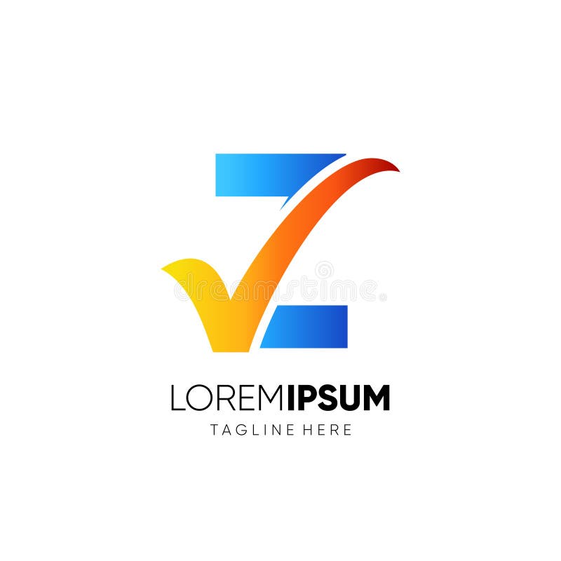 Letter Z Tick or Check Mark Logo Design Vector Icon Graphic Stock ...
