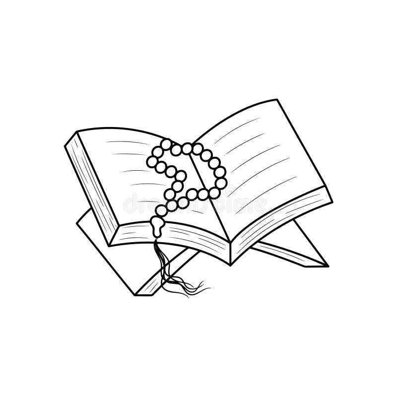 Hand Drawn Sketch of Holy Book or Koran Stock Vector - Illustration of ...