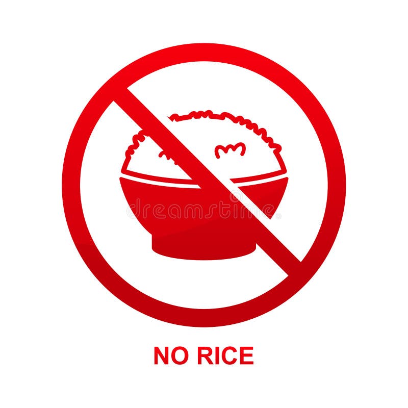 No Rice Sign Isolated on White Background Vector Stock Vector ...