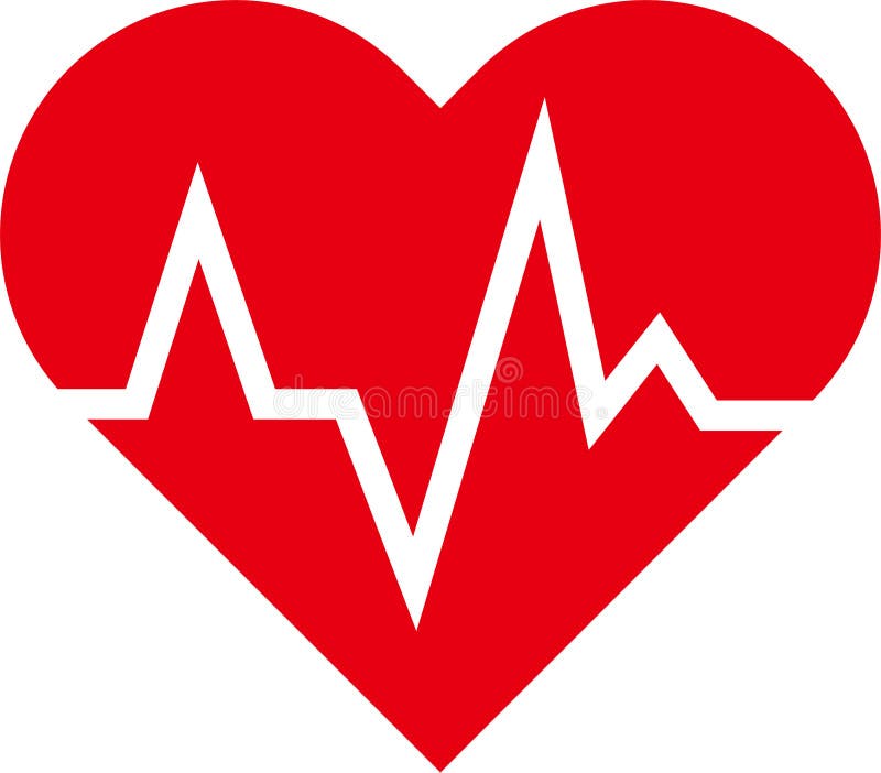 ECG and Heart Symbol. Simple Vector. Stock Vector - Illustration of ...