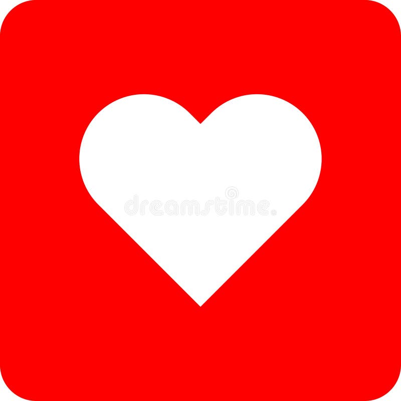 Heart Icon. Red Square Vectors. it is a Simple. Stock Vector ...