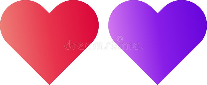 Red and purple heart icon. stock vector. Illustration of heart - 234983262