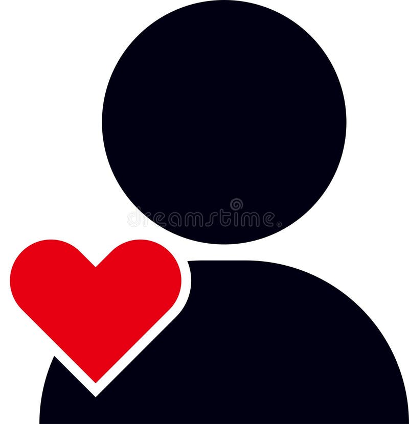 User Icon and Heart Icon. . User Symbol. Vector Illustration. Stock ...