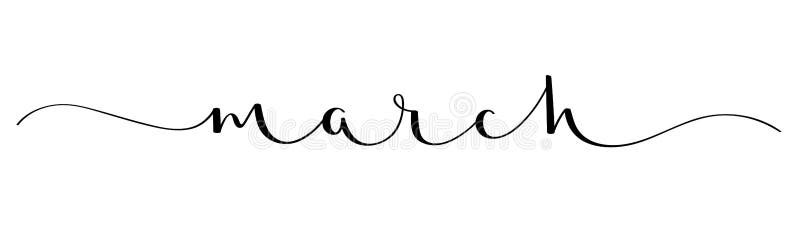 MARCH Black Brush Calligraphy Banner Stock Vector - Illustration of ...
