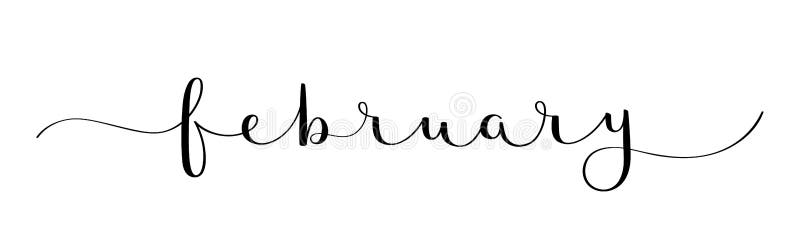FEBRUARY Black Brush Calligraphy Banner Stock Vector - Illustration of ...