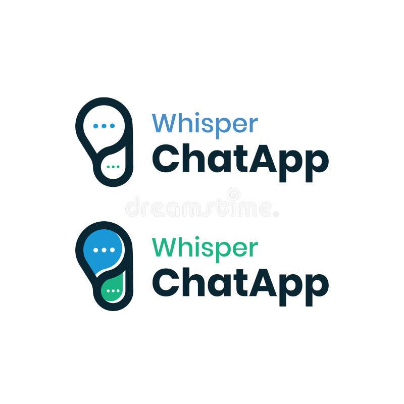 Whisper Chat App Bubble Logo Design Stock Vector - Illustration of ...