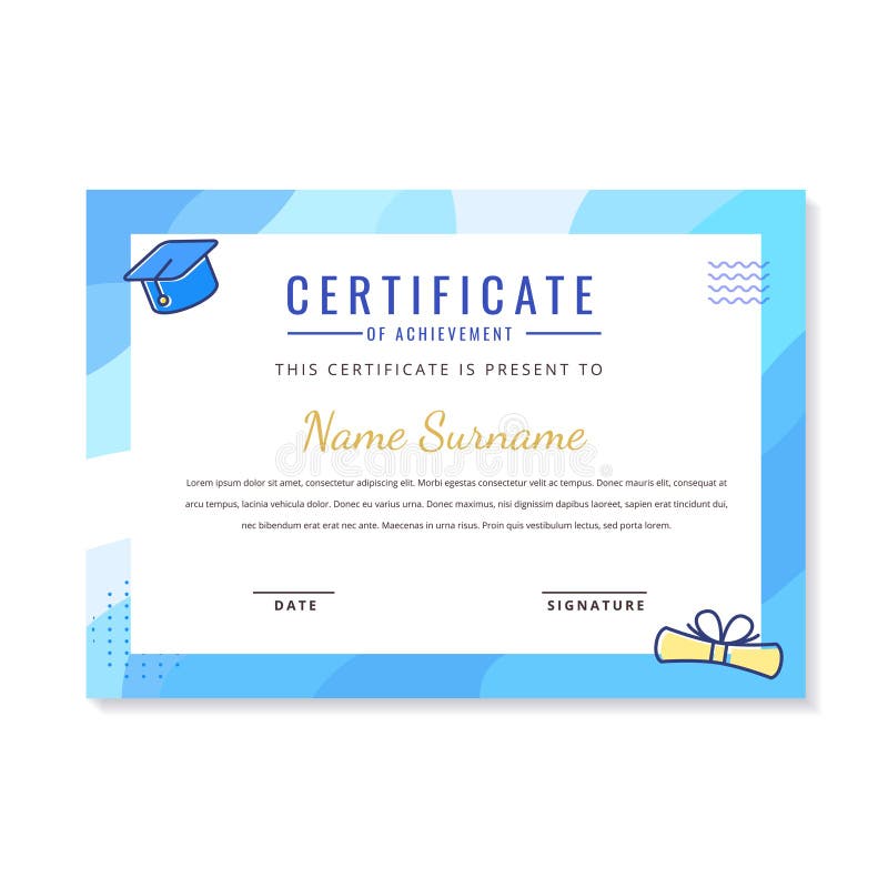 Education Certificate with Modern Design Stock Vector - Illustration of ...