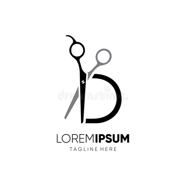 Letter Initial D Scissor Logo Design Icon Graphic Stock Vector ...