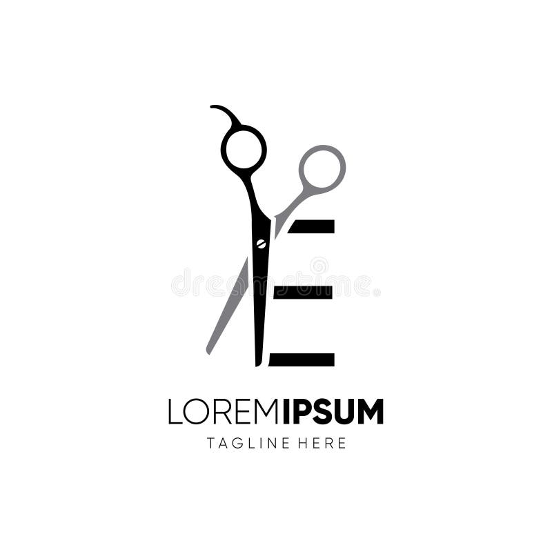 Letter Initial E Scissor Logo Design Icon Graphic Stock Vector - Illustration of design, elegant ...