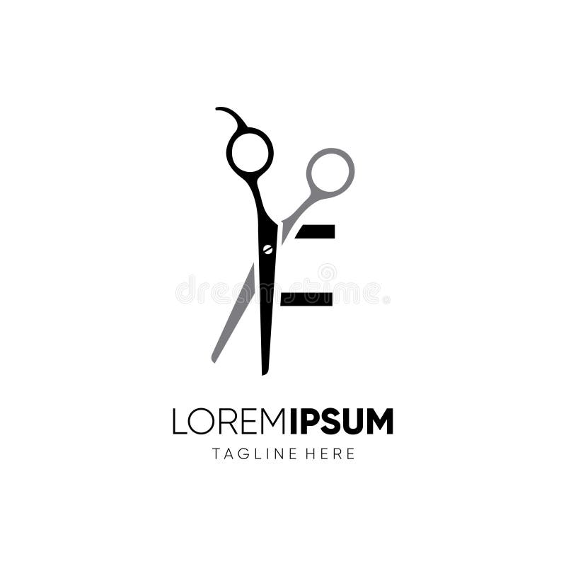 Letter Initial F Scissor Logo Design Icon Graphic Stock Vector ...