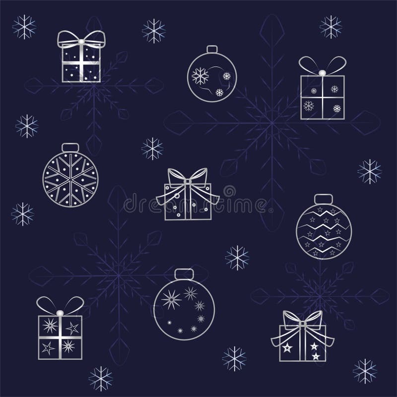 Blue Seamless Christmas Holiday Pattern Stock Vector - Illustration of ...