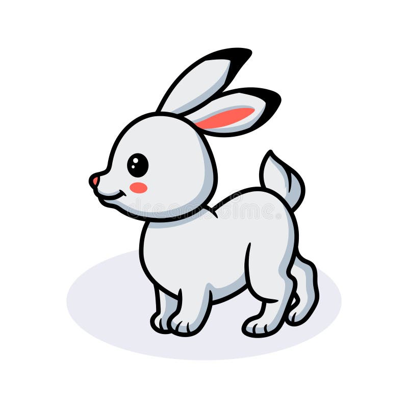 Cute Little White Rabbit Cartoon Stock Vector - Illustration of baby ...