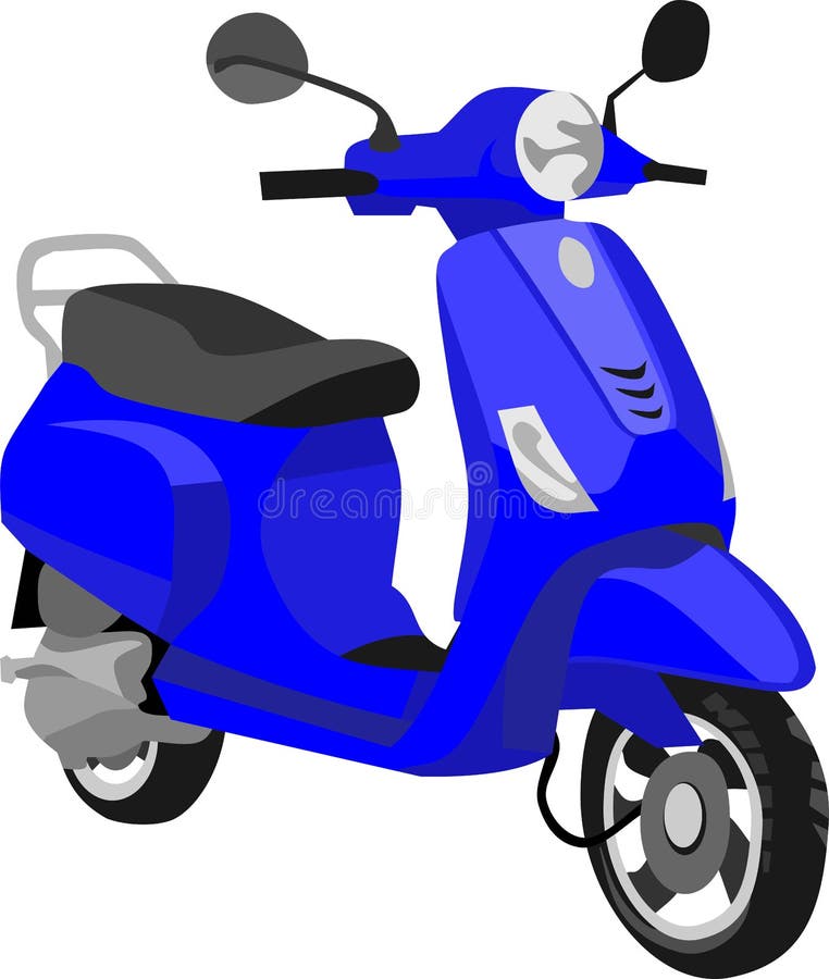 Blue Scooter Bike Transportation Vector Stock Vector - Illustration of ...