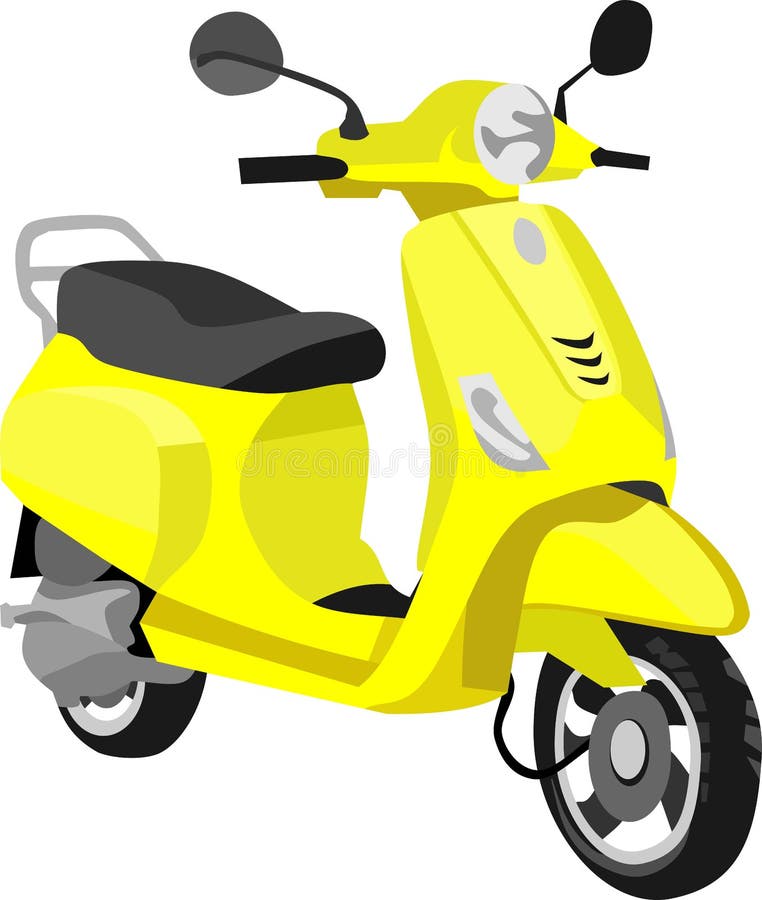 Yellow Scooter Bike Transportation Vector Stock Vector - Illustration ...