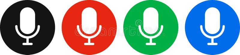Colorful Microphone Icon Set. Vector. Stock Vector - Illustration of ...