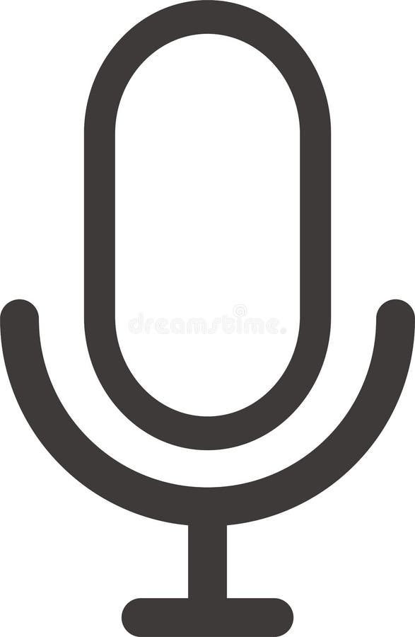 Simple Microphone Icon. Black and White Vector. Stock Vector ...