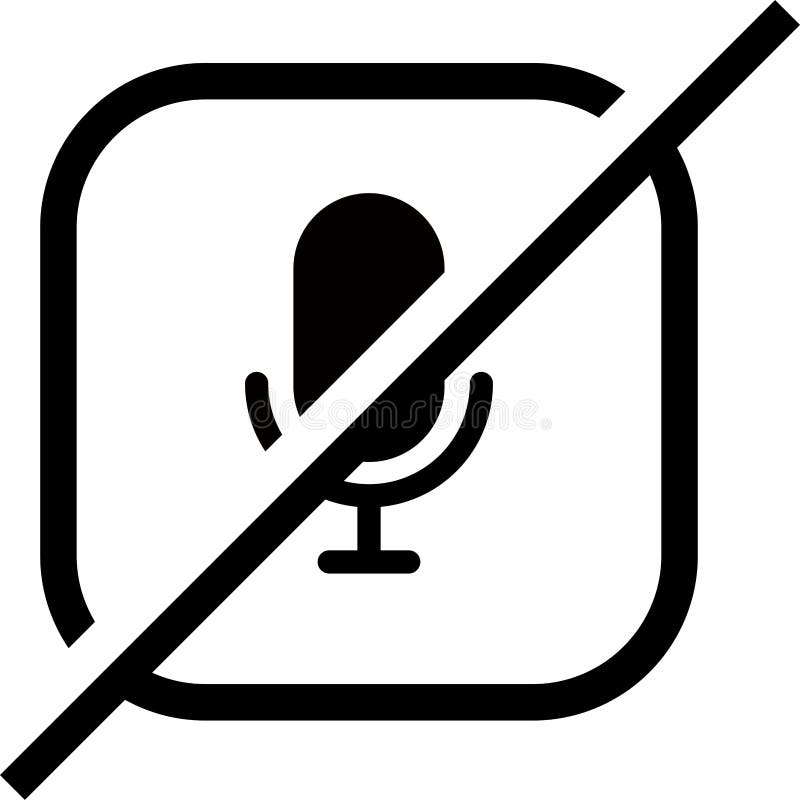 Microphone Mute Button. Simple Black Vector. Stock Vector ...