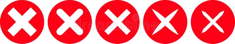 Cross Mark Icon Set Showing Fraud or Mistakes. Red Vector. Stock Vector ...