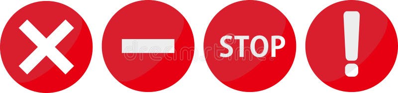 Icon Set that Represents Warning, Regulation, Danger and Attention ...