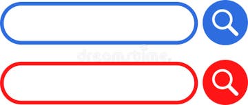 Vector Icon for Blue and Red Search. Search Box and Search Bar. Stock ...