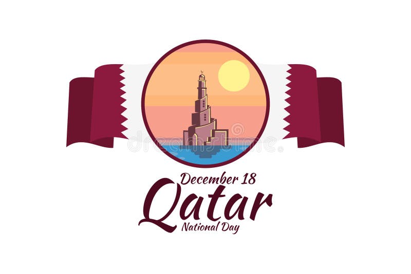 December 18, Qatar National Day Vector Illustration. Stock Vector ...