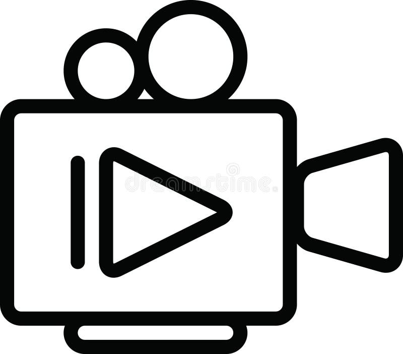 Line art video icon vector stock vector. Illustration of light - 235548007