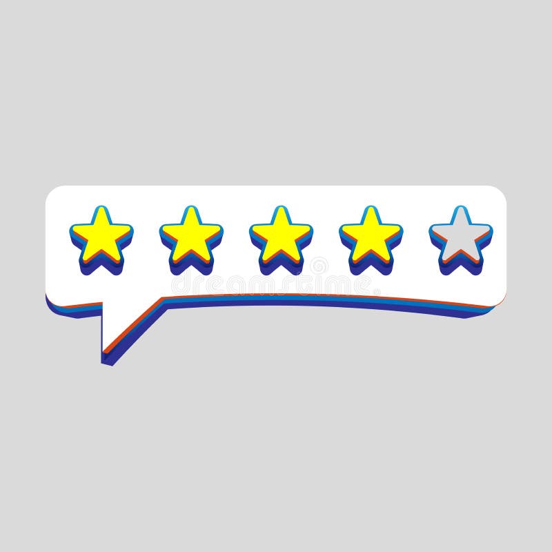 Five Stars Customer Product Rating Review. Modern Flat Style Vector ...
