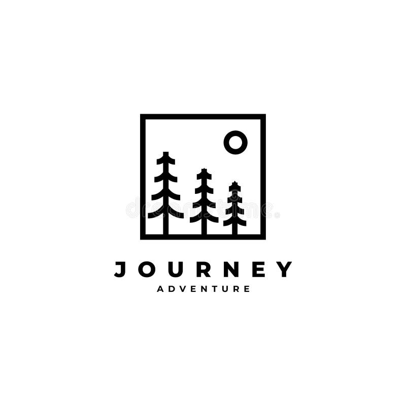 Pine tree road logo design stock vector. Illustration of evergreen ...