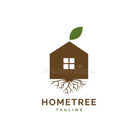 House with Roots Logo Design Illustration Vector Template Stock Vector ...