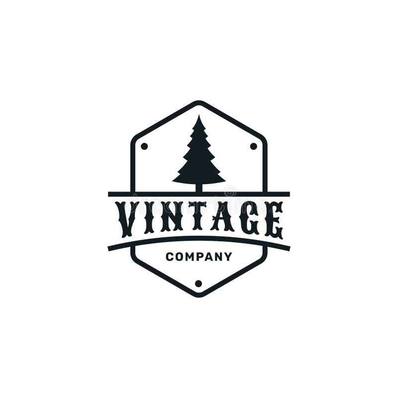 Vintage Retro Emblem Pine Tree Logo Design Inspiration Vector Template ...