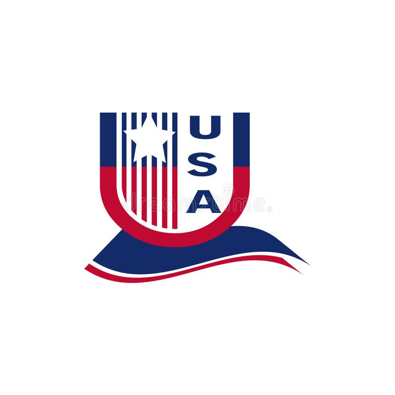 United states flag logo stock vector. Illustration of logo - 235652150