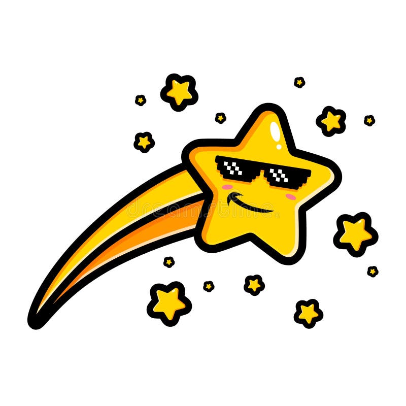 Cute Shooting Star Concept Character Stock Vector - Illustration of ...