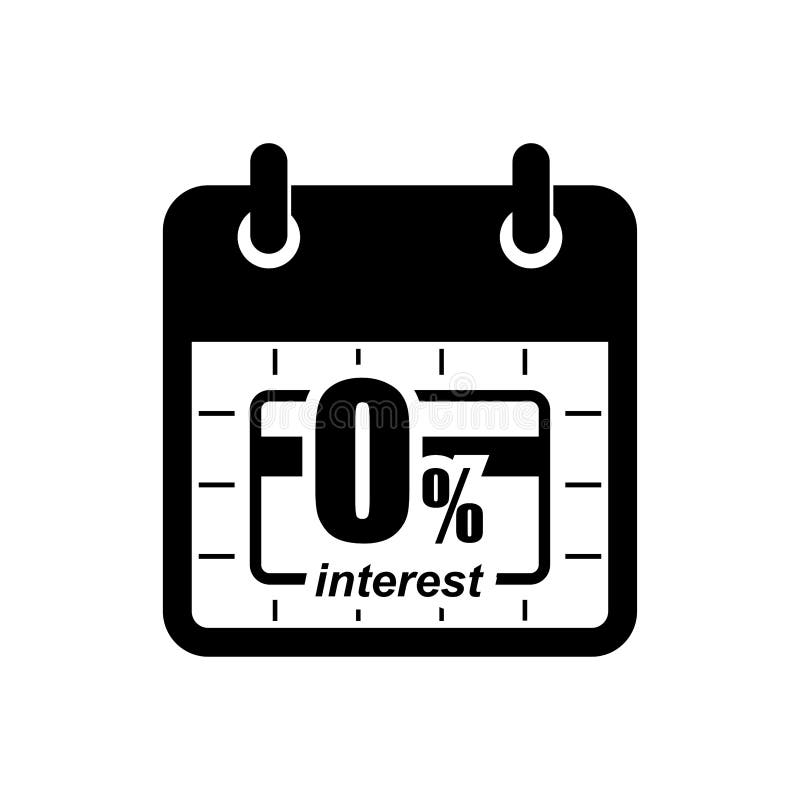 Icon of 0 Interest Installment Payment Isolated on White Background ...