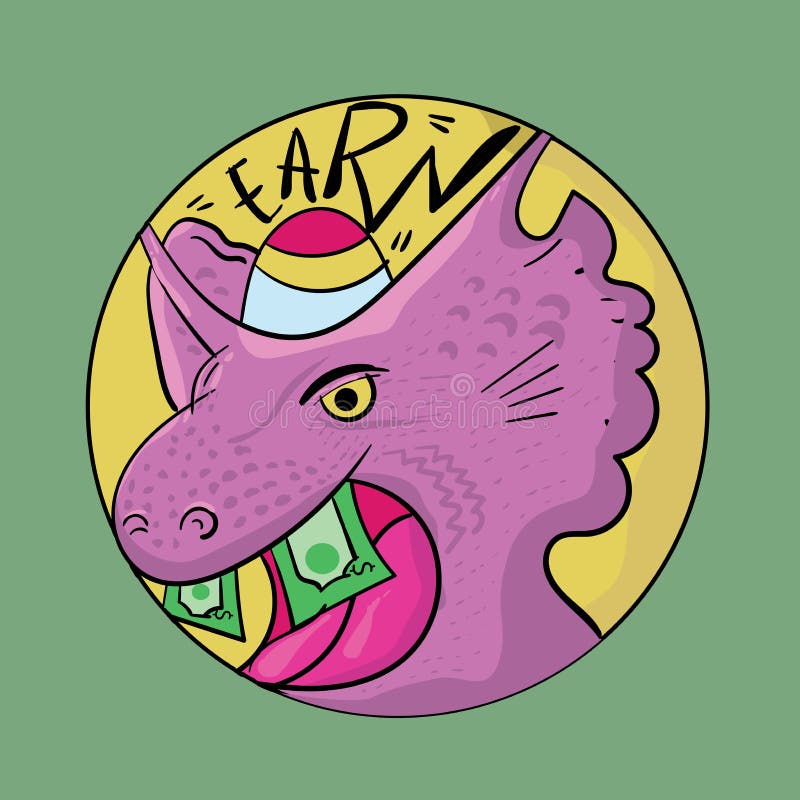 Earn Money Monster Character in the Circle Stock Vector - Illustration ...