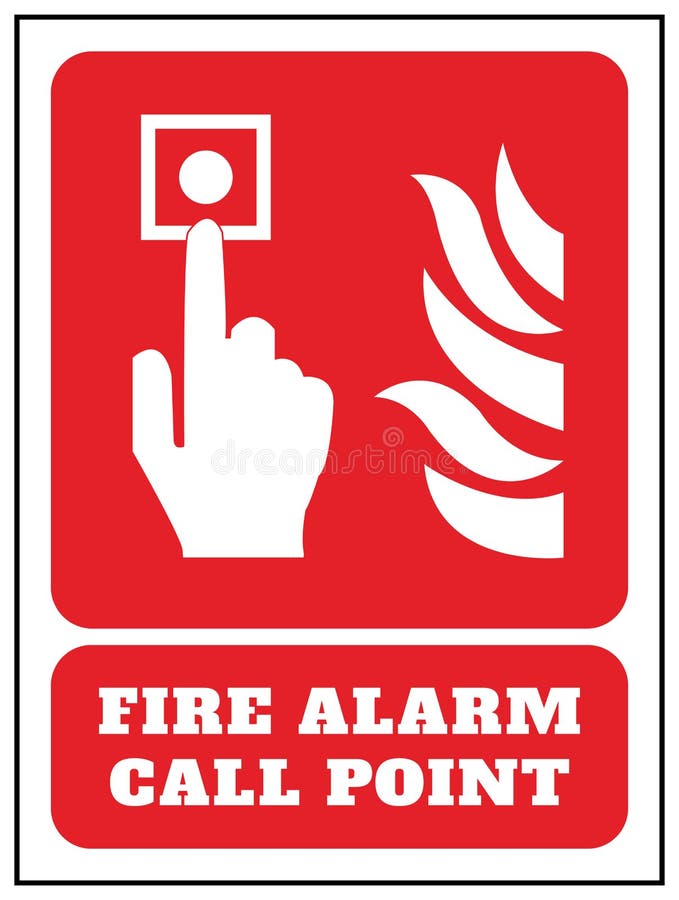 Fire alarm call point sign stock vector. Illustration of exit - 235964112