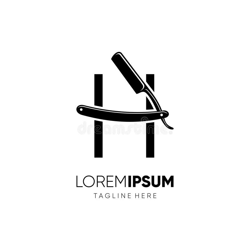 Letter H Straight Razor Logo Design Vector Icon Graphic Stock Vector ...