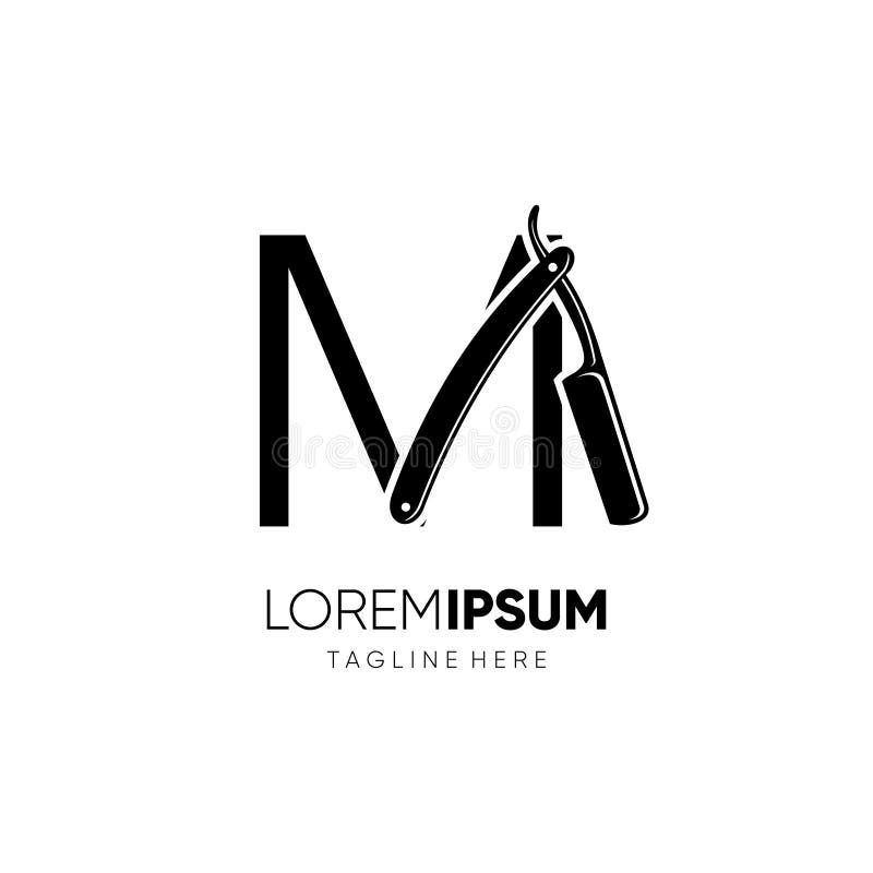 Letter M Straight Razor Logo Design Vector Icon Graphic Stock Vector ...