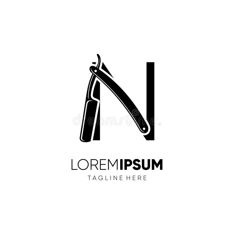 Letter N Straight Razor Logo Design Vector Icon Graphic Stock Vector ...
