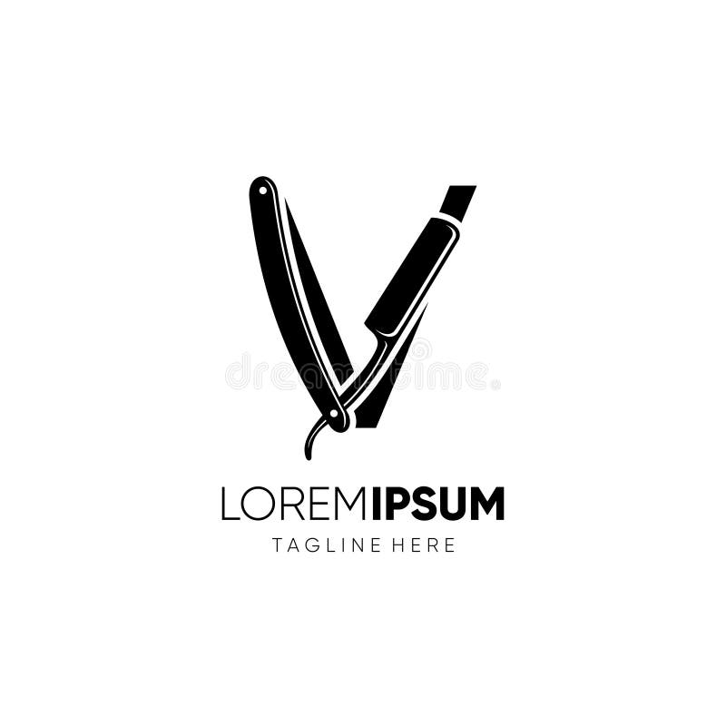 Letter V Straight Razor Logo Design Vector Icon Graphic Stock Vector ...