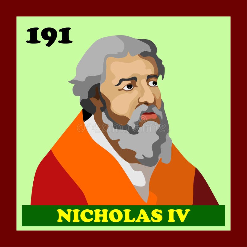 191st Catholic Church Pope Nicholas IV Stock Vector - Illustration of ...