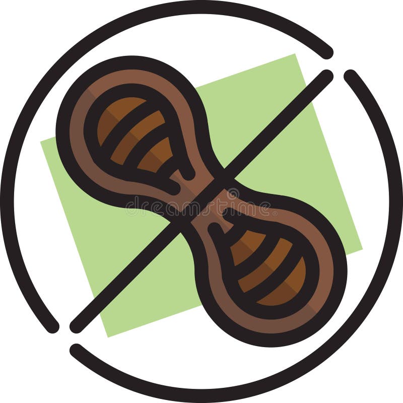 Color Nut Free Sign Icon Vector Stock Vector - Illustration of sweet ...