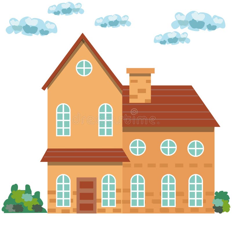 2D Flat Design House Vector Illustration Stock Vector - Illustration of ...