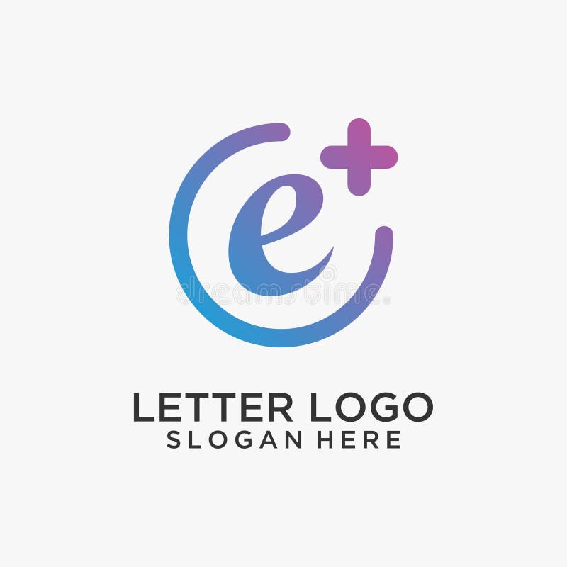 Letter E plus logo design stock vector. Illustration of identity ...