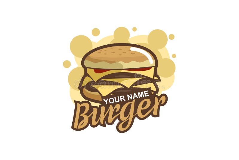 Burger Logo Design, Simple Burger Log Stock Vector - Illustration of ...