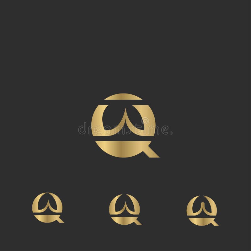 Alphabet Initials Logo QW, WQ, W and Q Stock Vector - Illustration of ...
