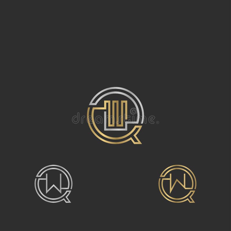 Alphabet Initials Logo QW, WQ, W and Q Stock Vector - Illustration of ...