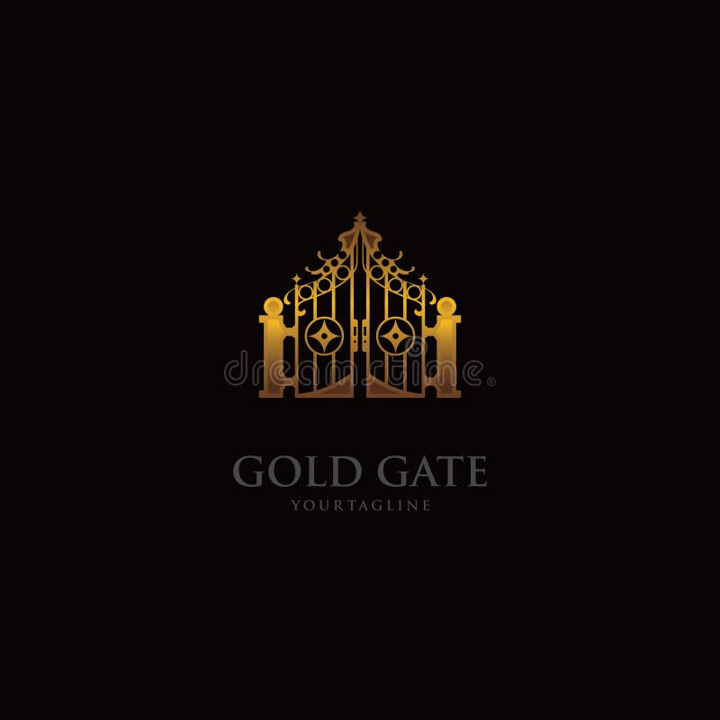 Beautiful Golden Gate Illustration Logo Concept Stock Vector ...