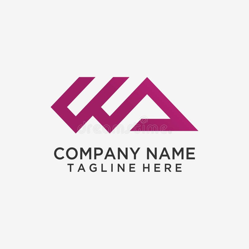 Letter WA logo design stock vector. Illustration of concept - 236572647