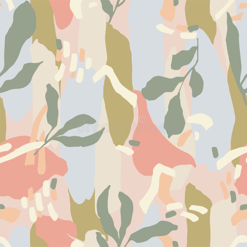 Vector Abstract Contemporary Modern Shape and Leaf Illustration ...